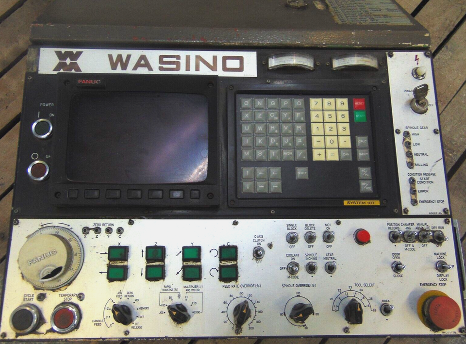FANUC CONTROL PANEL FOR A WASINO CNC MACHINE/LATHE PART NO. NVJ1117B ...