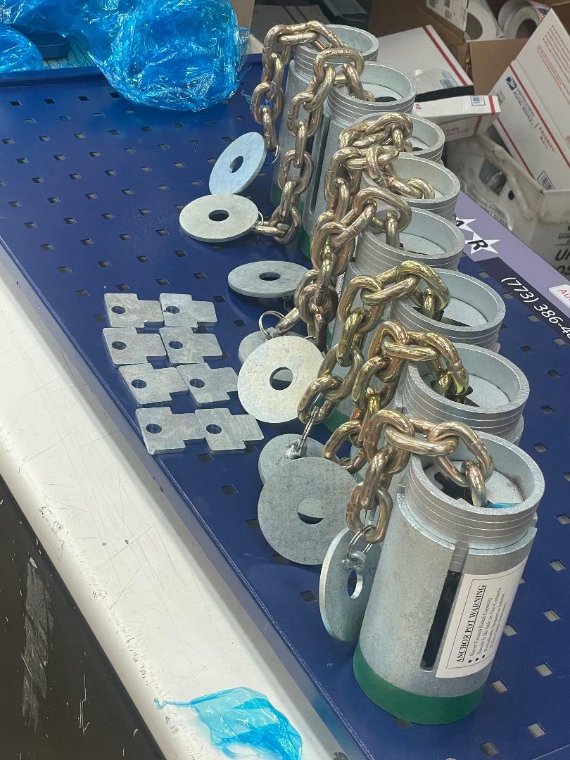 8 pcs Floor Anchor Pots Auto Frame Machines and Pulling Posts Anchoring ...