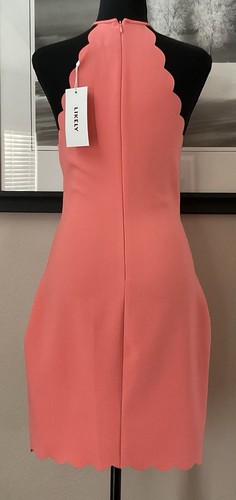 NWT LIKELY X Revolve Coral Everly Sleeveless Scalloped Trim Dress Size ...