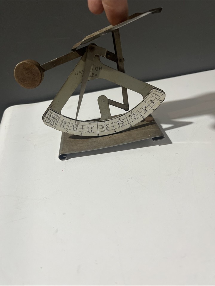 Vintage Hamilton Postal Scale penny weight - vintage desk top metal ...