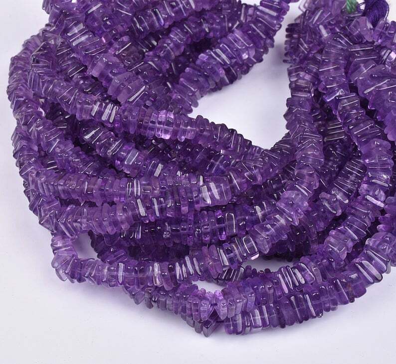 Natural Amethyst Square Shape Beads 5/6 MM 16" Inch Gemstone For ...