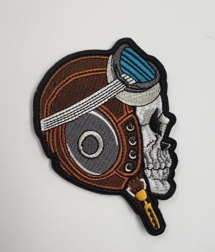 Military Pilot Helmet Skull Embroid Patch 3" X 4⅛." USMC Navy Air Force ...