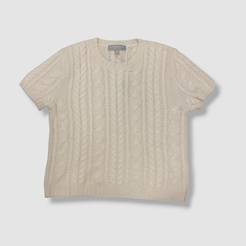 $495 Neiman Marcus Women's White Cashmere Cable-Knit Sweater Size XL | eBay