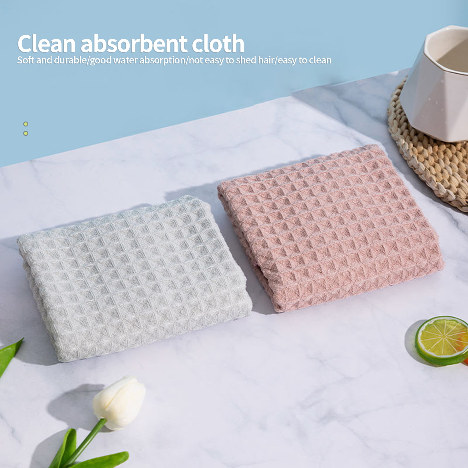 Washing Rag Non-fading Decontamination Square Microfiber Dish Cloth ...