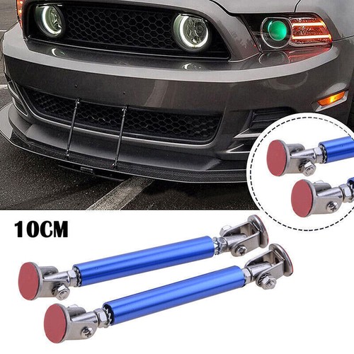 Blue Adjustable Front Bumper Lip Splitter Strut Rod Tie Support Bar ...