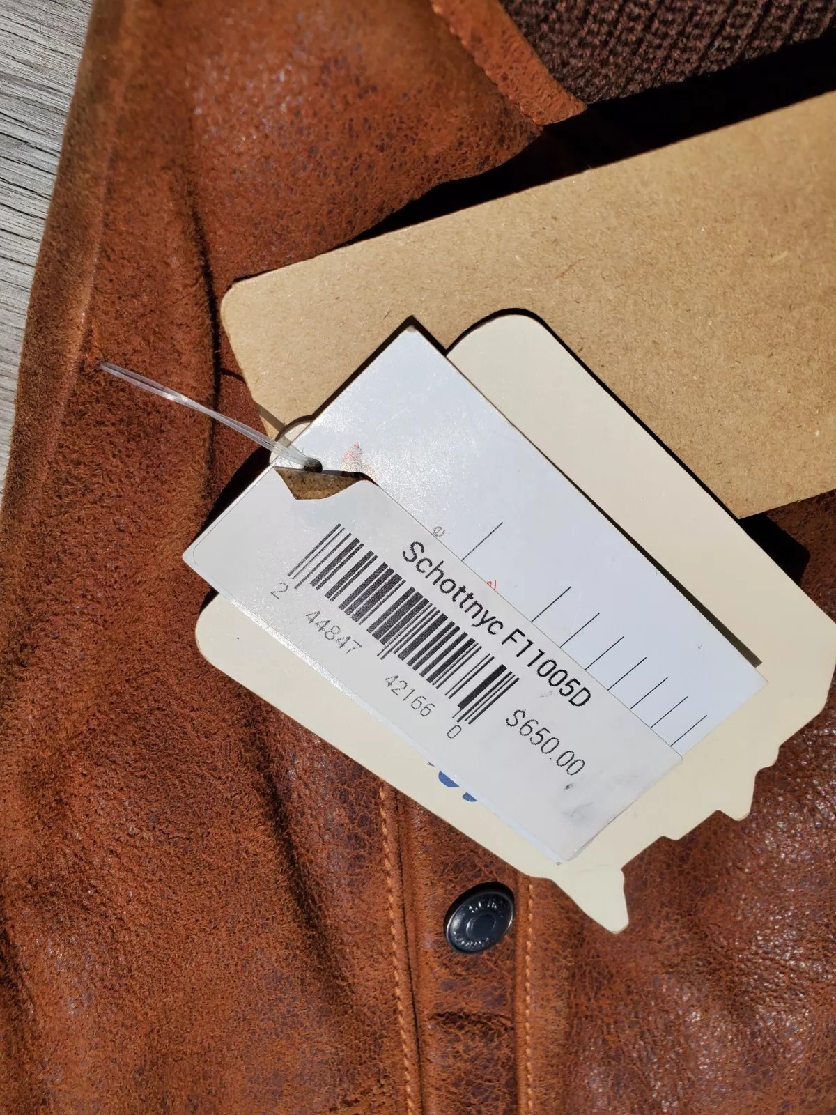 Schott nyc Vintaged NeW/TAgs sublime leather Supple Saddle Color jacket ...