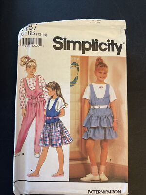 Simplicity Sewing Pattern Jumper Jumpsuit Top 12 14 Girls New Uncut ...