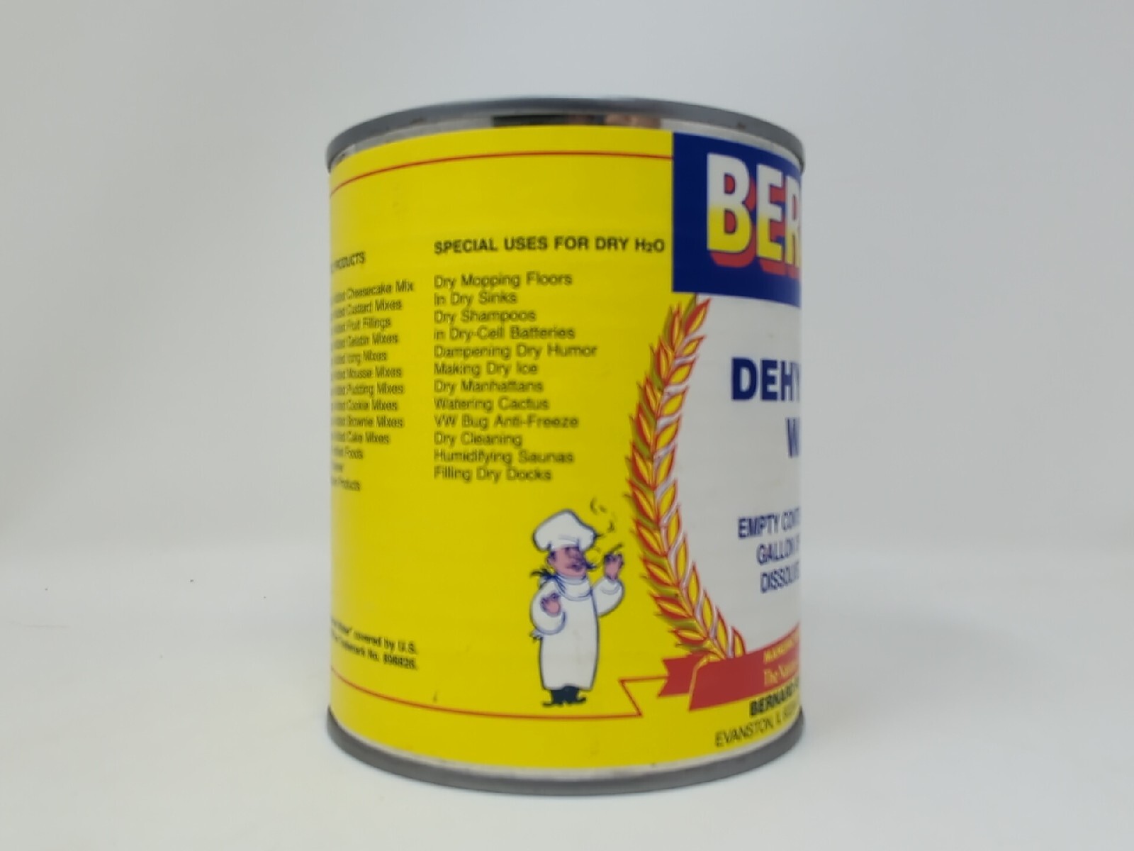 Bernard Dehydrated Water Can - Gag Gift Joke Metal Container Dry Empty ...