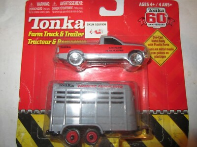 Tonka Farm Die Cast 60 TH ANNIVERSARY FARM TRUCK AND HORSE TRAILER NIP ...