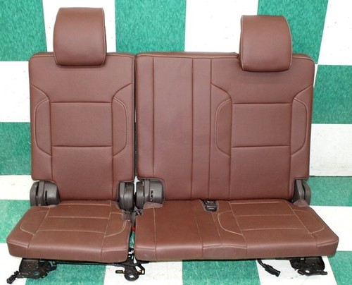 16' SUBURBAN Saddle Brown Leather Power Folding Rear Third 3rd Row Seat ...