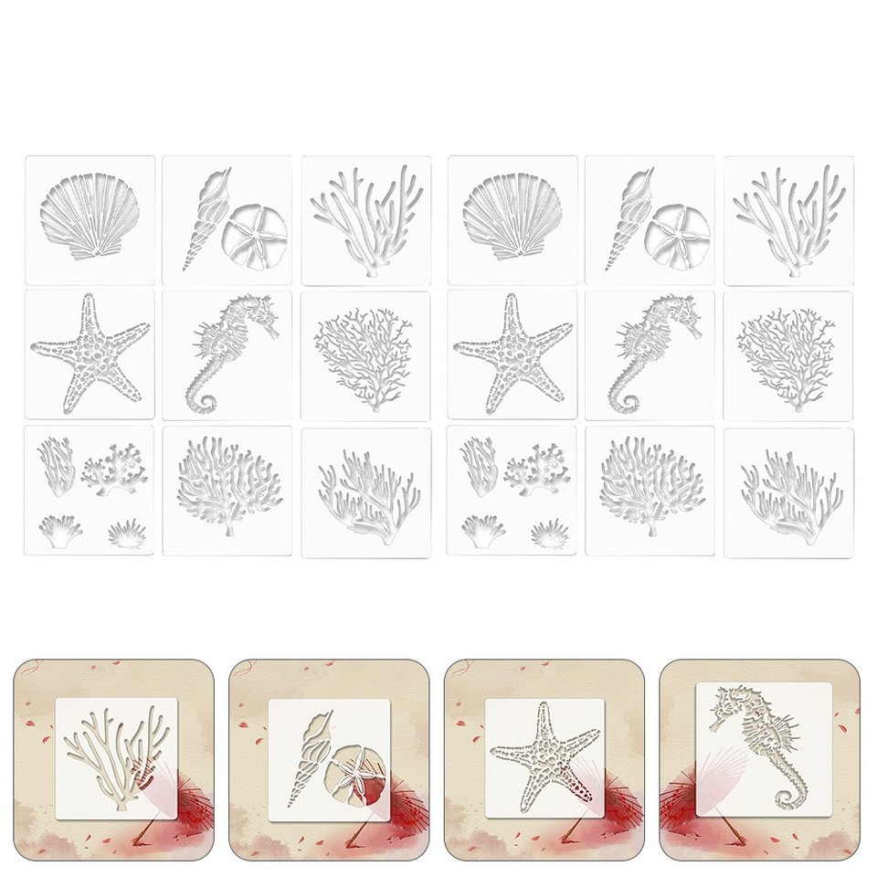 2 Sets Sea Animal Stencils Craft Modello Di Disegno Da Artistici | eBay