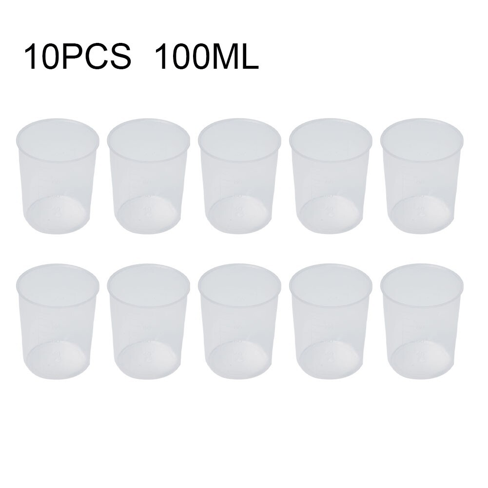 10pcs 100ml Transparent Clear Plastic Measuring Cup Doublescale ...