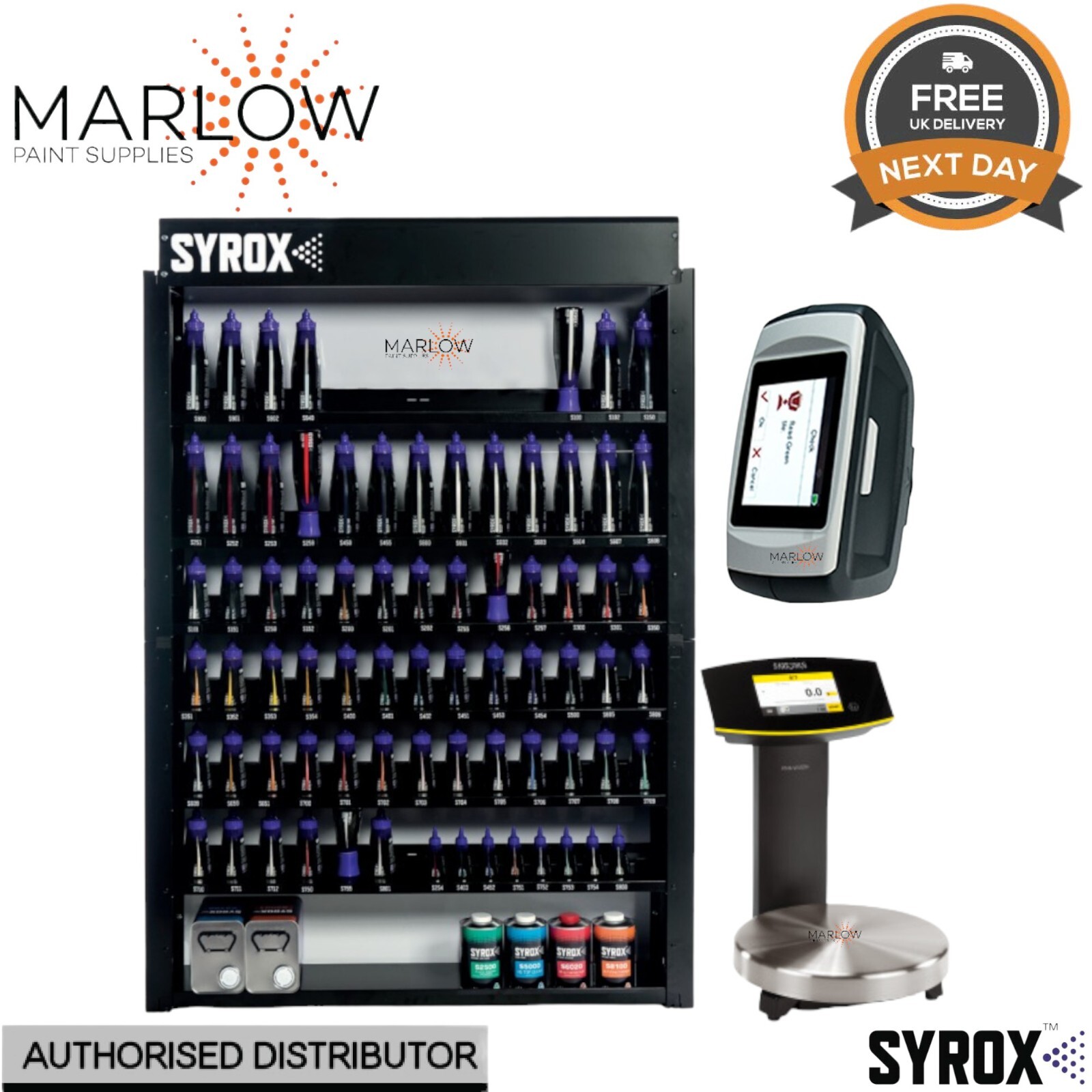 SYROX COMPLETE PAINT SCHEME INCLUDING TINTERS, SPECTRO, SCALES AND RACK ...
