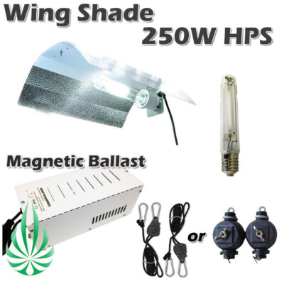 250W Aluminum Wing Shade Lighting Kit HPS Bulb Magnetic Ballast With ...