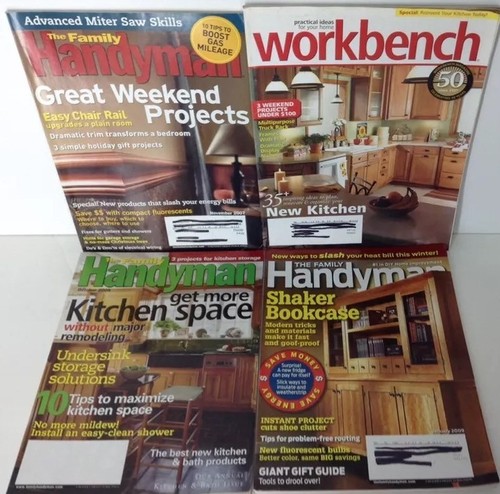 Family Handyman Magazine Workbench Lot of 4 from 2005 2007 2009 Kitchen ...