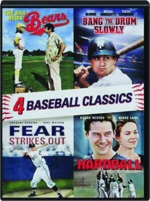 4 BASEBALL CLASSICS DVD New Bad News Bears Bang the Drums Slowly + 2 ...