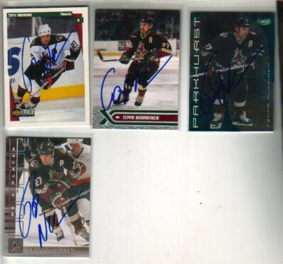 (4) Teppo Numminen Autographed Hockey Cards ALL DIFFERENT Coyotes | eBay