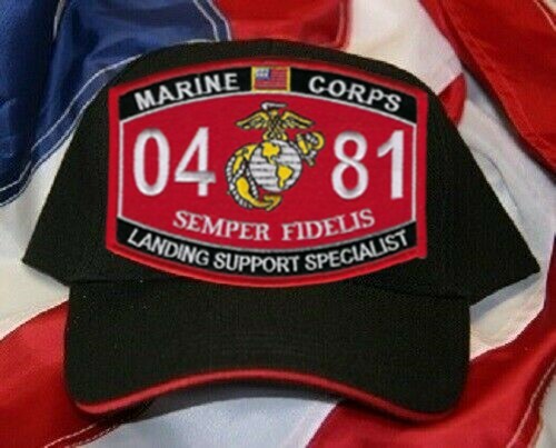 MOS 0481 LANDING SUPPORT SPEC. CAP PATCH HAT US MARINES PIN UP MOTOR T ...