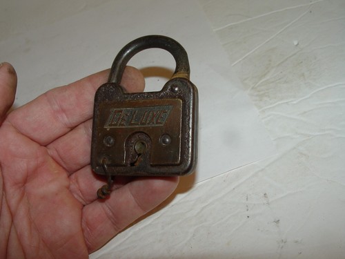 Vintage Antique Signed Deluxe Metal Padlock Lock No Key # 40 | eBay