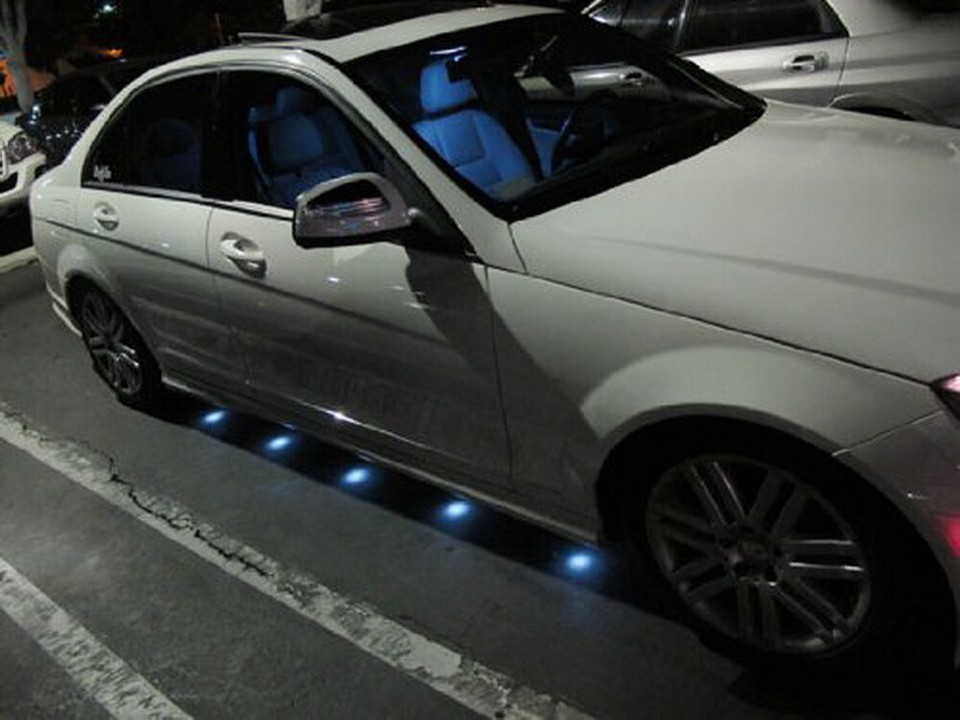 White 95" Brabus Style 45-LED Lights Under Car Puddle Lighting Ground ...