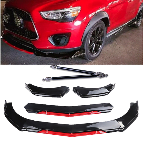 For Mitsubishi Outlander Front Bumper cover Lip Splitter Spoiler Black ...