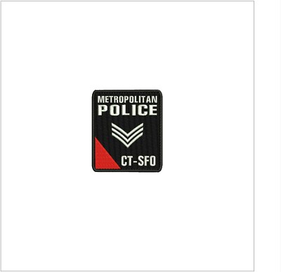 METROPOLITAN Police CTSFO embroidery patches 4x4.5 hook red corner ...