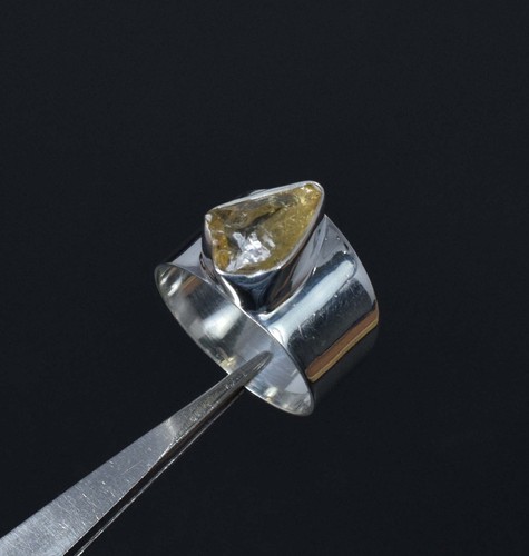 925 Argent Massif Naturel Citrine Jaune Ring-10 USA f672 | eBay