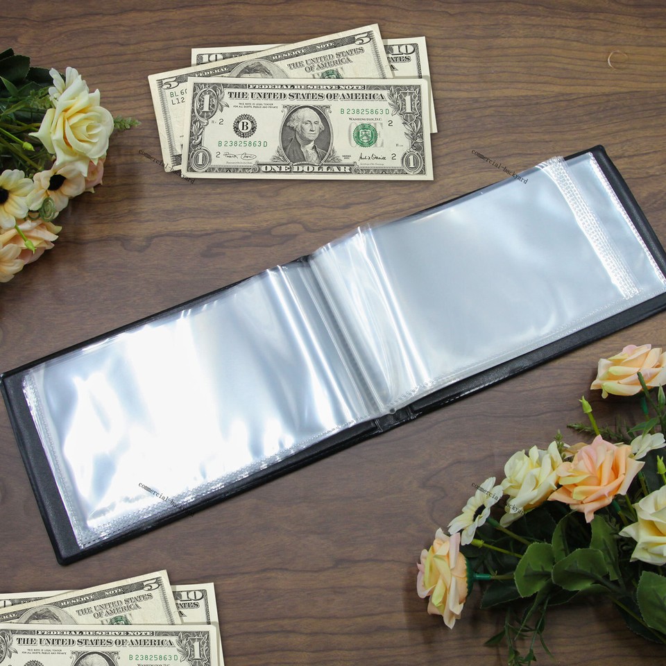 40 Sheets Currency Page Paper Money Album Banknote Storage Collection ...