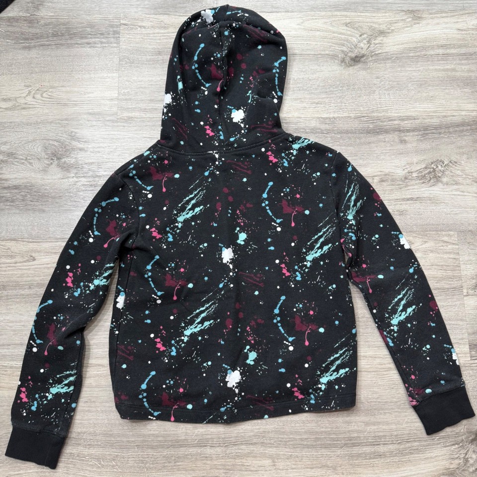 Justice Active Girls Black Splatter Paint Hoodie Sweatshirt Size 10 | eBay