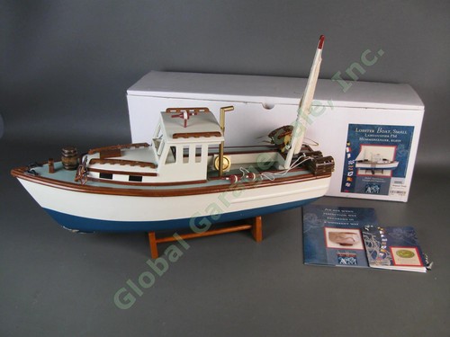 Authentic Models Maine Lobster Boat Handmade Wood Replica 17" Inch ...