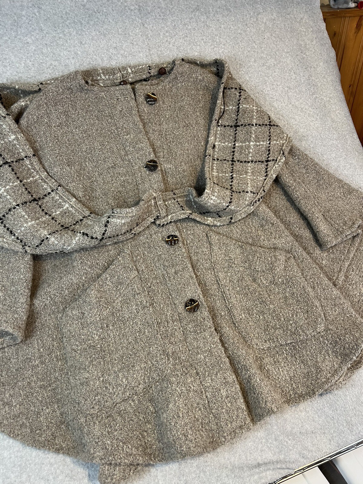 John Branigan Weavers Ireland Wool Button Front Cape … - Gem