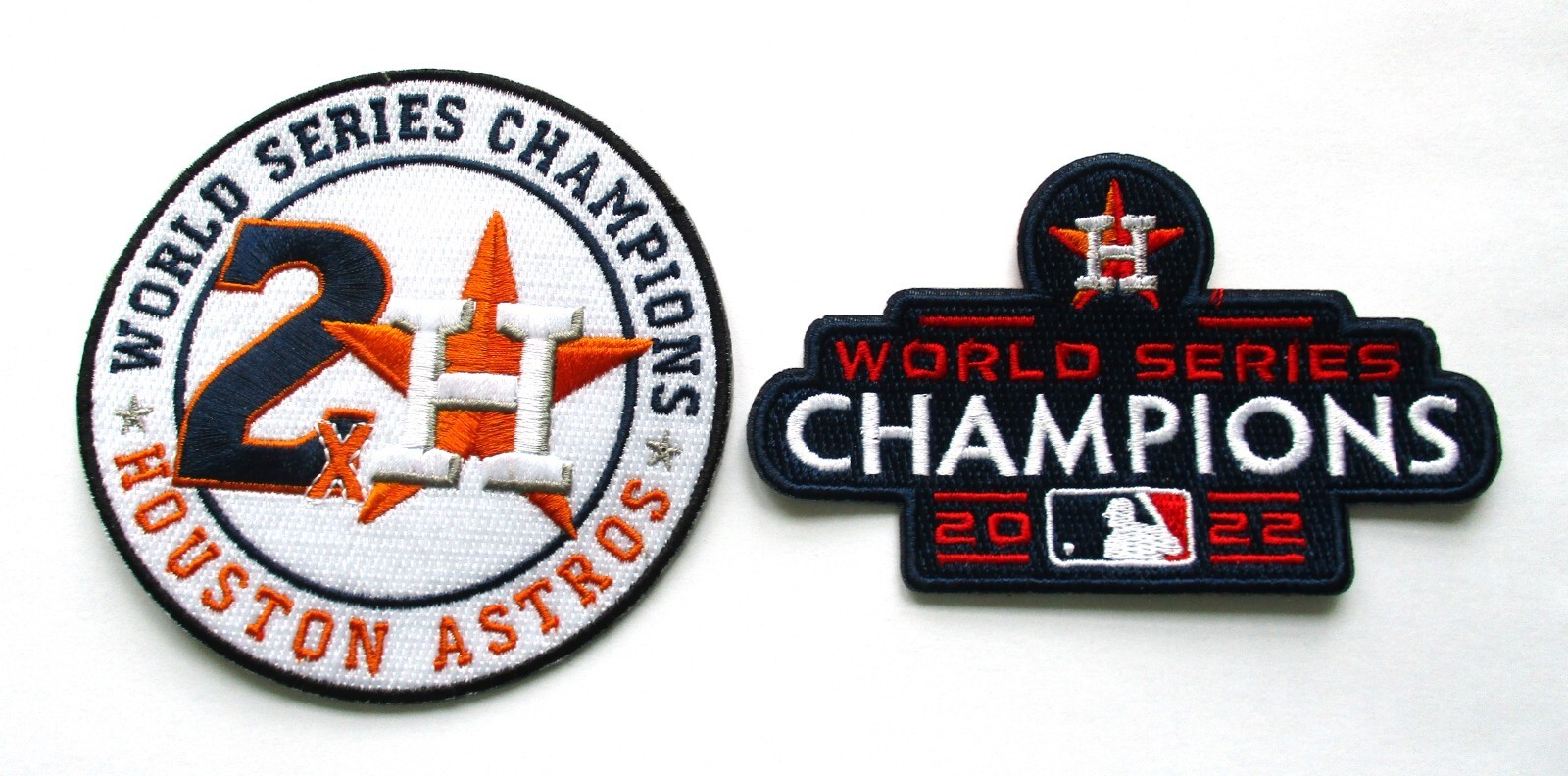 (1 ) LOT OF (2) MLB HOUSTON ASTROS (H) EMBROIDERED PATCH PATCHES TYPE ...