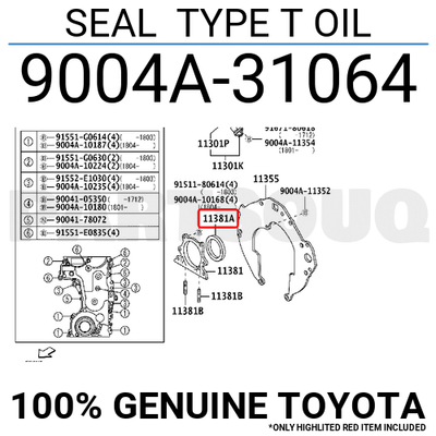 9004A31064 Genuine Toyota SEAL TYPE T OIL 9004A-31064 | eBay