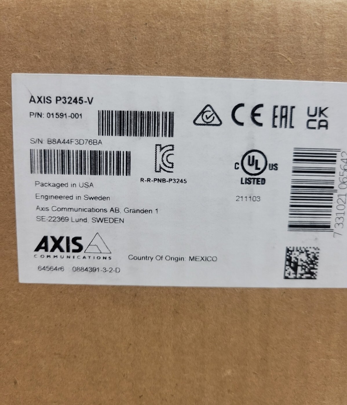 AXIS P3245-V 2MP Indoor Dome IP Security Camera 01591-001 | eBay