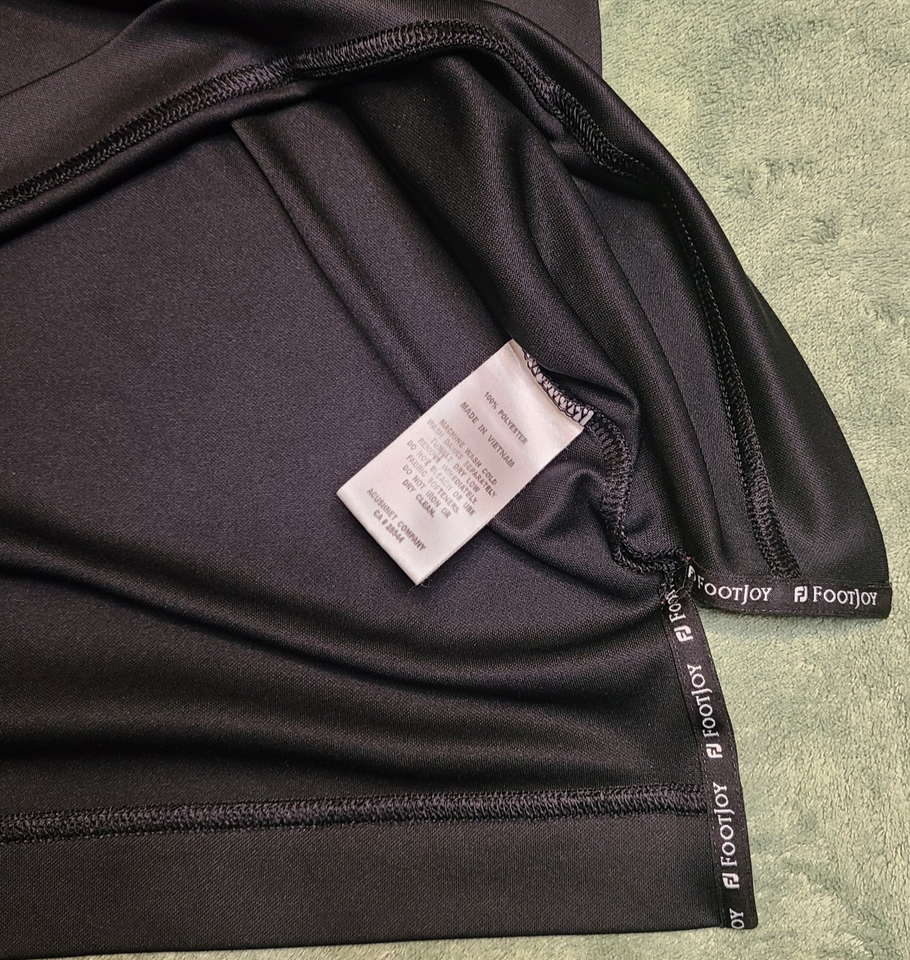 Footjoy Golf Polo Men's Shirt Size Large Black w Red Trim FJ Logo on ...