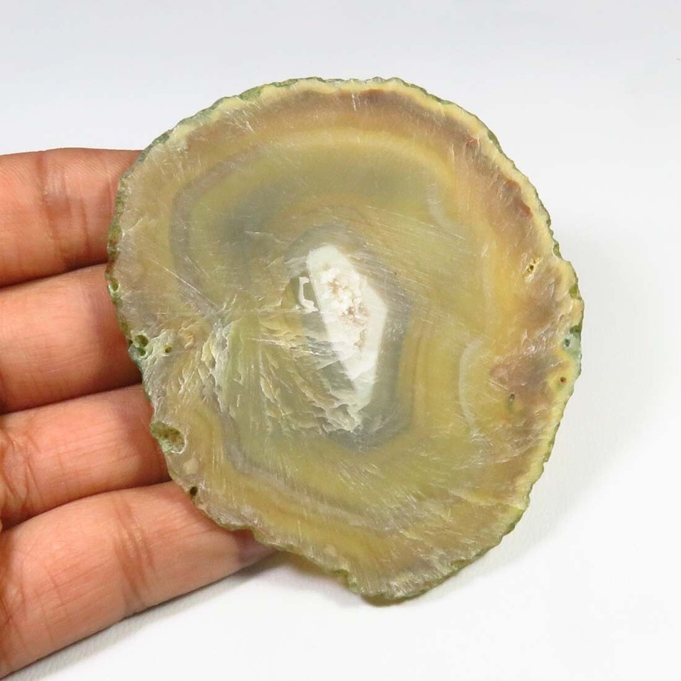 Natural Geode Agate Slice Cabs 73x63mm Smooth Brown Slice Gemstone ...