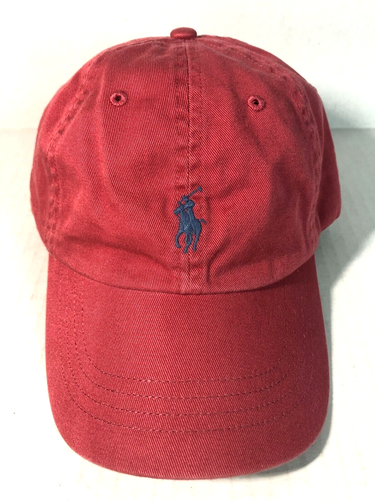 Polo Ralph Lauren Red Hat Cap Strap Back Light Blue Pony Embroidered ...