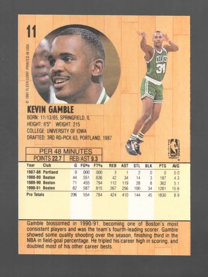 1991 Fleer #11 Kevin Gamble Mint | eBay