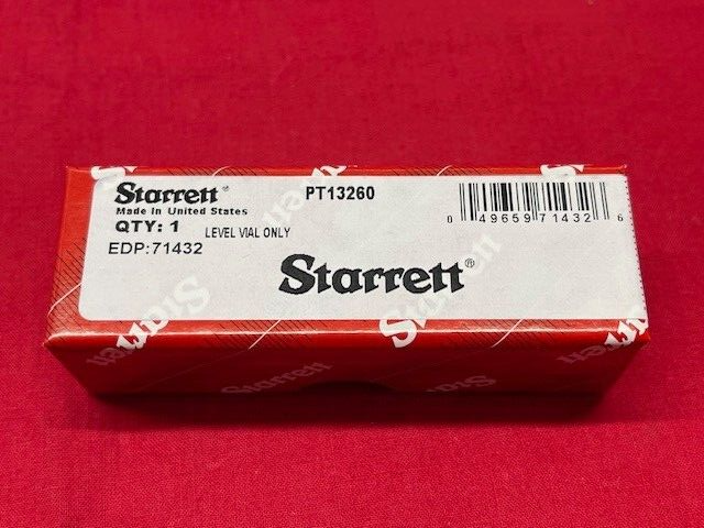 Starrett PT13260 Level Vial for 98-6 (6") Level & 132-4 (4") Level & 13 ...