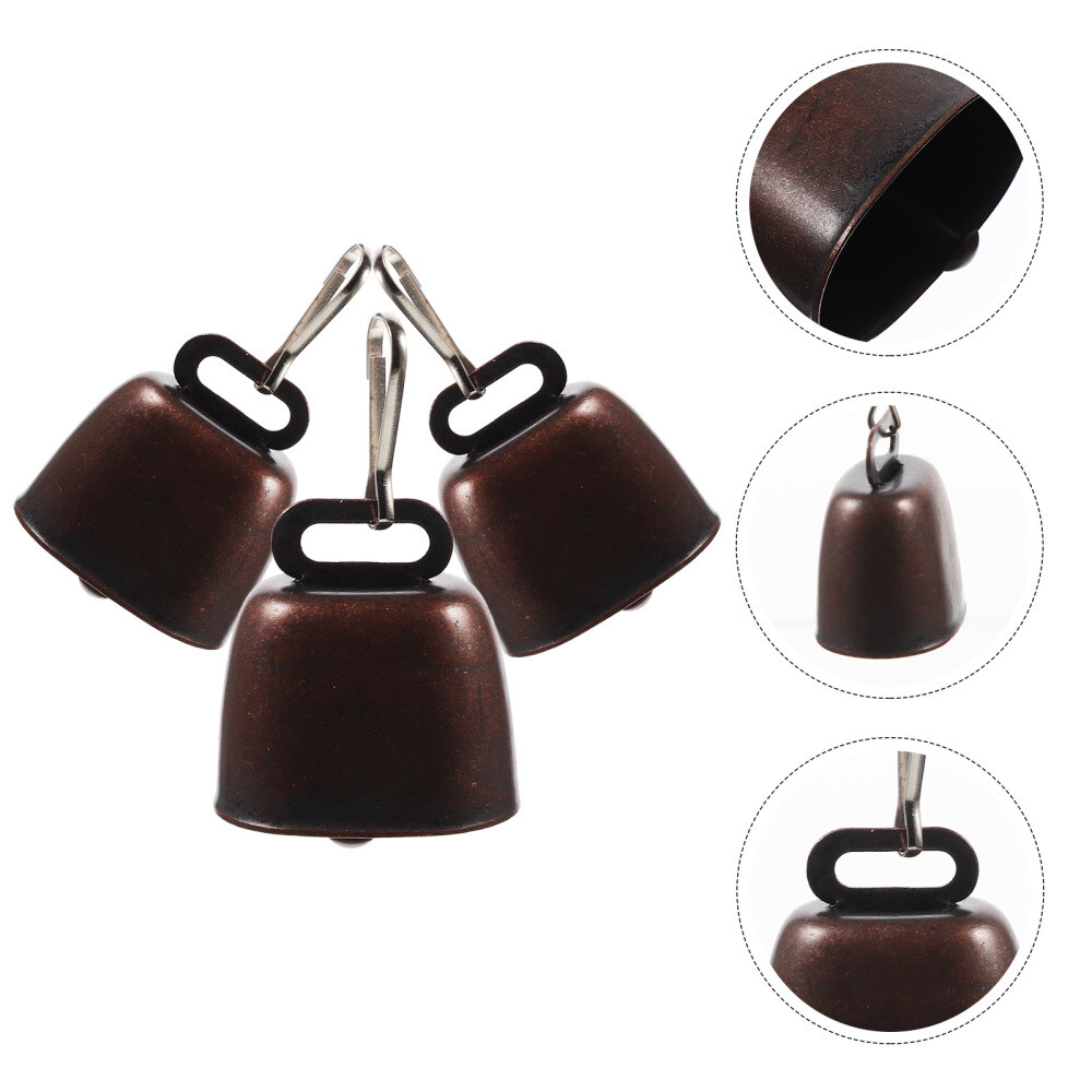 3 Sets Cow Horse Bell Loud Bronze The Dog Camping Decoration Antique ...