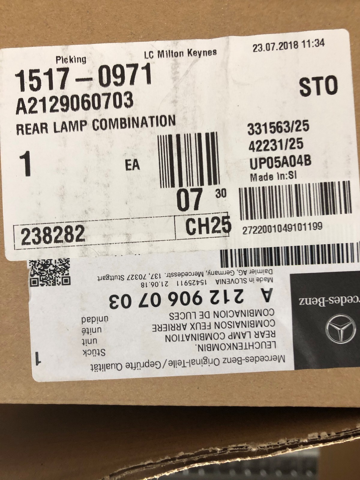 NEW Genuine Mercedes-Benz W212 E-Class LH Outer REAR Tail Lamp Unit ...