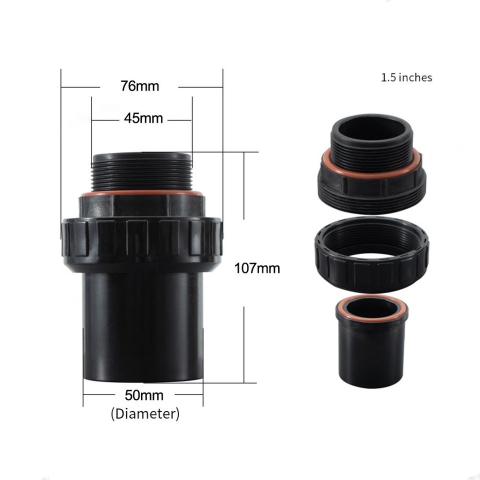 Heavy Duty PVC Union Joint for Swimming Pool Sand Filter 1 5 inch and 2 ...