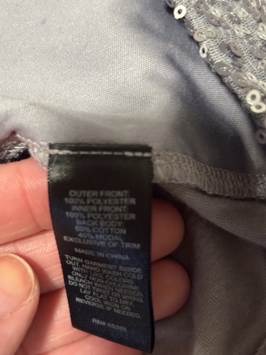 Express Silver Sequin Embellished Tank Top Women's M | eBay