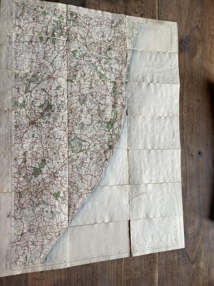 VINTAGE Ordnance Survey map of Cromer, coloured edition 1912 | eBay UK