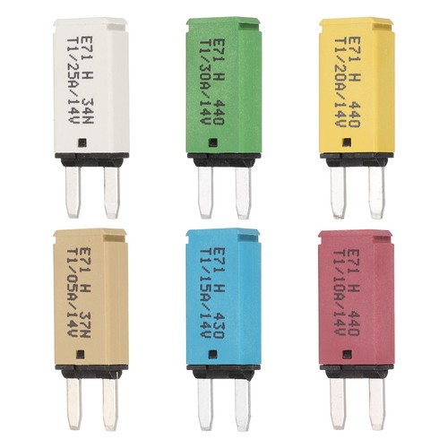 6 Pack 14V-30A Colorful ATC/ATO Automatic Narrow Mini Resettable Fuse ...