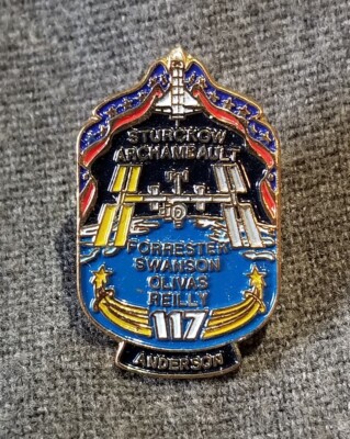 LMH Pin Pinback NASA Shuttle ATLANTIS STS-117 ISS-13A Space Station '07 ...