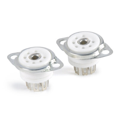 2pcs Ceramic Tube Socket Sliver for 6Z4 EAA91 EC92 7Pin B7A Base Valve ...