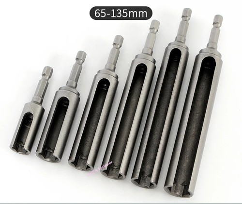 Open End Hex Socket Sleeve Drills Bit Nut Driver Tools 1/4 Shank Length ...
