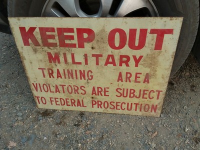 Vintage Original Military Base Training Area Sign Heavy Steel Yard Art ...