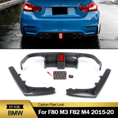 PSM Style Rear Diffuser W/LED Light For BMW F80 M3 F82 M4 2015-2020 ...